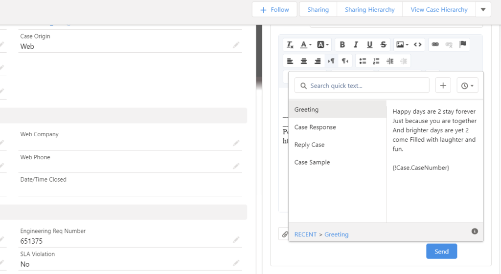 How to Setup QuickText in Salesforce? – PantherSchools